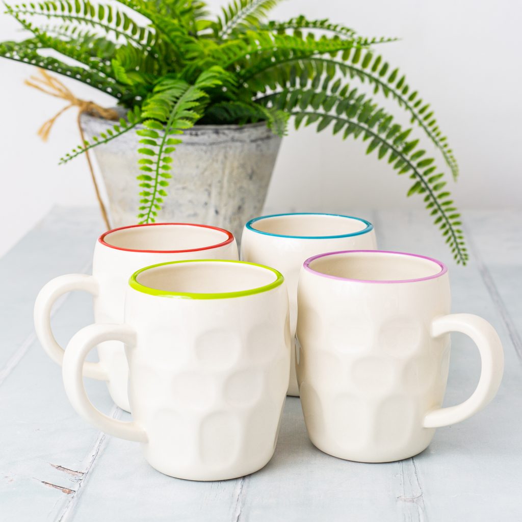 Personalised traditional dimpled half pint mug created by KATE. Ceramics