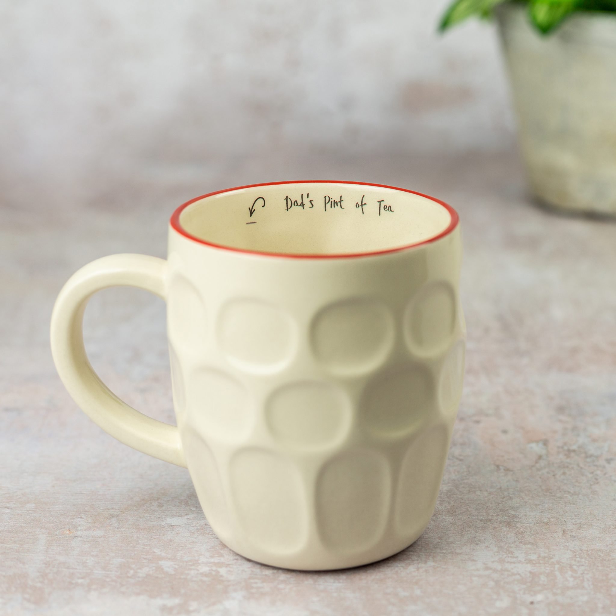 Personalised traditional dimpled pint mug - created by KATE. Ceramics